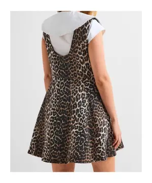 GANNI Sleeveless Leopard Print Dress