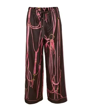 Gucci Gucci Printed Wide-Leg Casual Pants Black