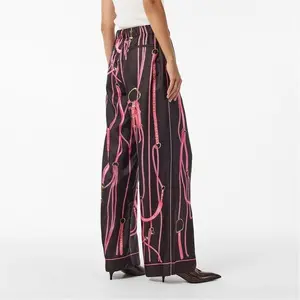 Gucci Printed Wide-leg Casual Pants - Black