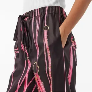 Gucci Printed Wide-leg Casual Pants - Black