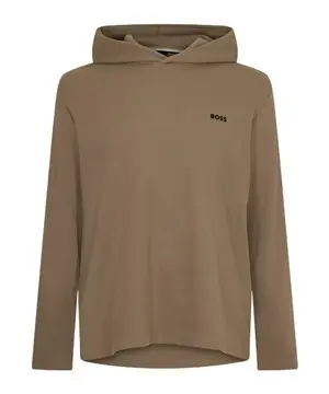 Hugo Boss Bw Waffle Hoodie, Texture Design - Brown