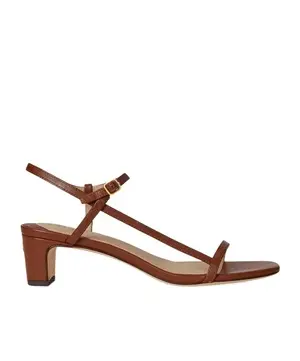 Ralph Lauren Lainee Real Leather Heeled Sandals - Brown