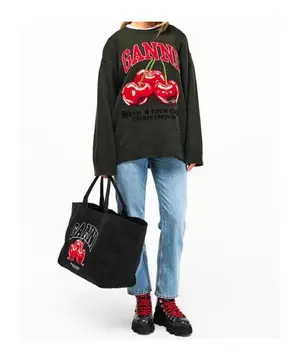 GANNI Extra Large Logo Tote Bag