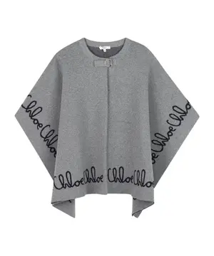 Chloé Logo Jacquard Shawl - Gray