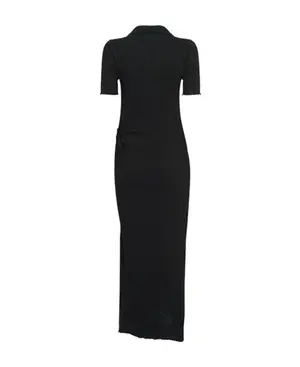 Helmut Lang Ribbed Knit V-neck Midi Dress