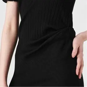 Helmut Lang Ribbed Knit V-neck Midi Dress