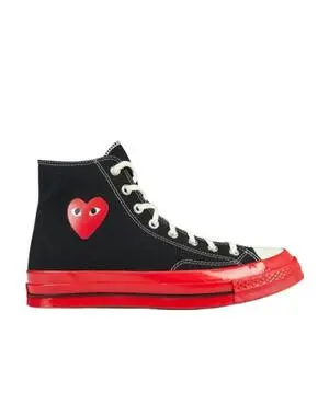 Play Comme Des Garcon Logo High-top Sneakers - Black