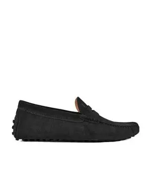 TOD'S Embossed Logo Gommino Driving Moccasins - Black