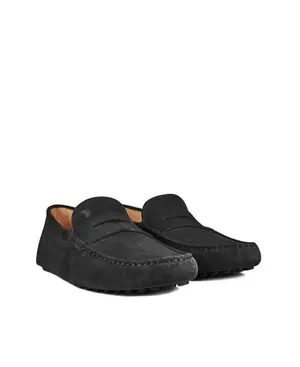 TOD'S Embossed Logo Gommino Driving Moccasins - Black