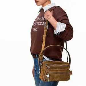 Acne Studios Suede Shoulder Bag With Adjustable Strap - Brown