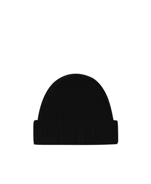 Stone Island Logo Patch Beanie - Black