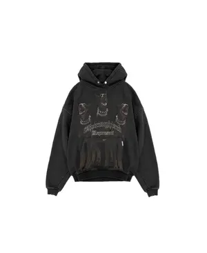 REPRESENT Hooded Long-sleeved Hoodie - Black