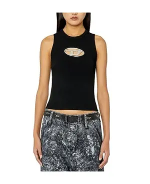 DIESEL® Sleeveless Knit Vest With Logo