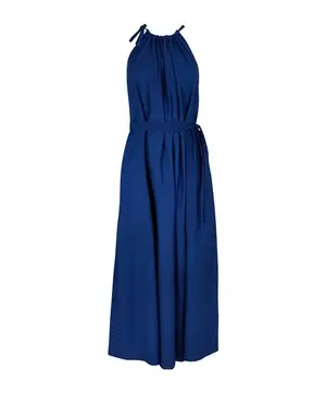 Max Mara Halterneck Maxi Dress With Belted Waist - Blue