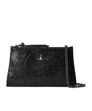 VIVIENNE WESTWOOD Straw-woven Clutch - Black