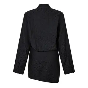 Off-White Mini Silk Shirt Dress With Knotted Front