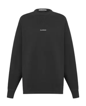 Acne Studios Logo Round-neck Pullover Sweater - Black