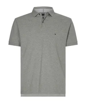 Tommy Hilfiger Logo Short Sleeve Polo Shirt - Gray
