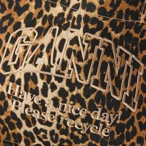 GANNI Leopard Print Tote Bag With Logo