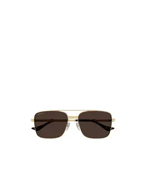 Gucci Web Pattern Square Frame Sunglasses