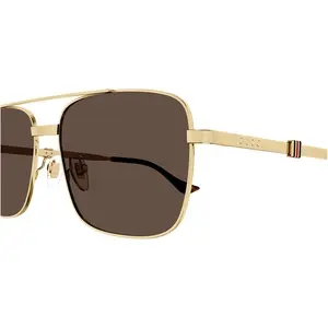 Gucci Web Pattern Square Frame Sunglasses