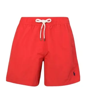 Polo Ralph Lauren Polo Ralph Lauren Elasticated Waist Swim Shorts With Embroidered Logo Red
