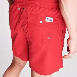 Polo Ralph Lauren Elasticated Waist Swim Shorts With Embroidered Logo - Red