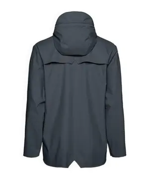 Rains Hooded Long-sleeved Raincoat - Black