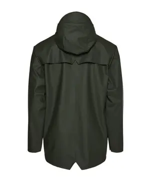 Rains Hooded Long-sleeved Raincoat - Black