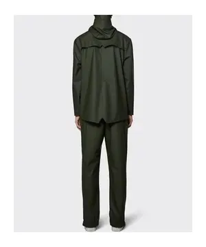 Rains Hooded Long-sleeved Raincoat - Black