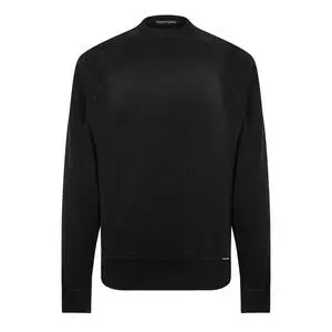 TOM FORD Plain Cotton Crew Sweatshirt - Black