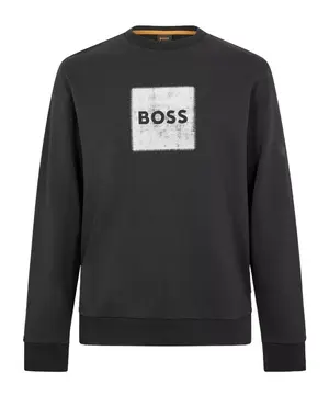 Hugo Boss Stitch Crew Crew Sweatshirt - Black