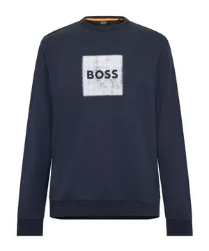 Hugo Boss Stitch Crew Crew Sweatshirt - Black