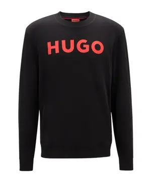Hugo Boss Dem Logo Crew Sweatshirt - Black