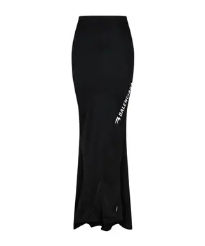 Balenciaga Sporty B Activewear Mermaid Maxi Skirt - Black