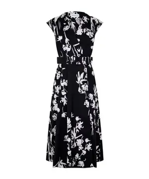 Marella Printed Belted Midi Dress