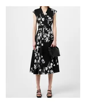 Marella Printed Belted Midi Dress