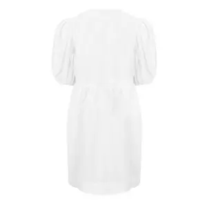 GANNI Short Sleeve Dress With Bow Detail