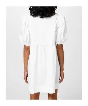 GANNI Short Sleeve Dress With Bow Detail