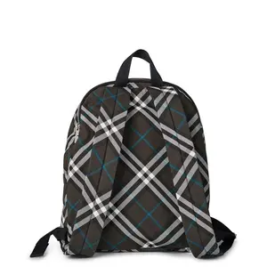 Burberry Plaid Backpack With Embroidered Logo