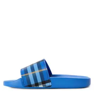 Burberry Checked Pool Slides - Blue