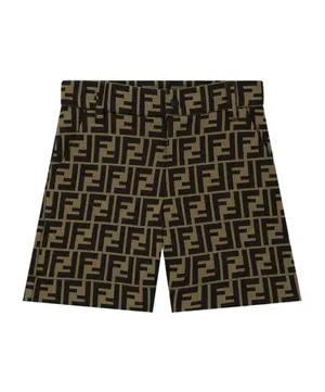 Fendi Ff Monogram Jacquard Shorts - Brown