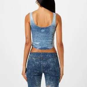 DIESEL® Sequin Cropped Denim Vest