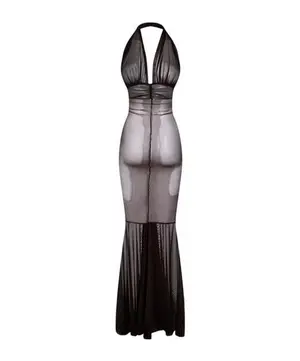 Norma Kamali Shirred Front Fishtail Gown