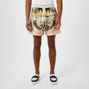 Amiri Printed Silk Shorts - Nude