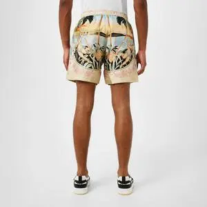 Amiri Printed Silk Shorts - Nude