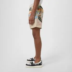Amiri Printed Silk Shorts - Nude