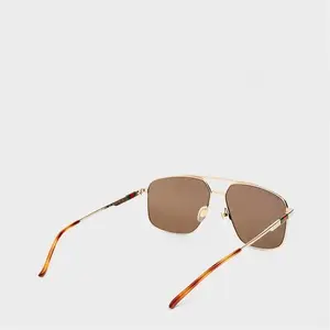 Gucci Aviator Sunglasses With Branded Temples