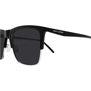Saint Laurent Half Frame Rectangular Sunglasses