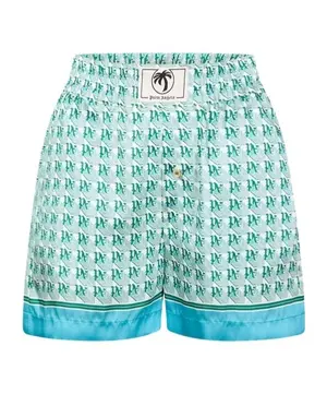 Palm Angels Elastic Waist Shorts - Blue